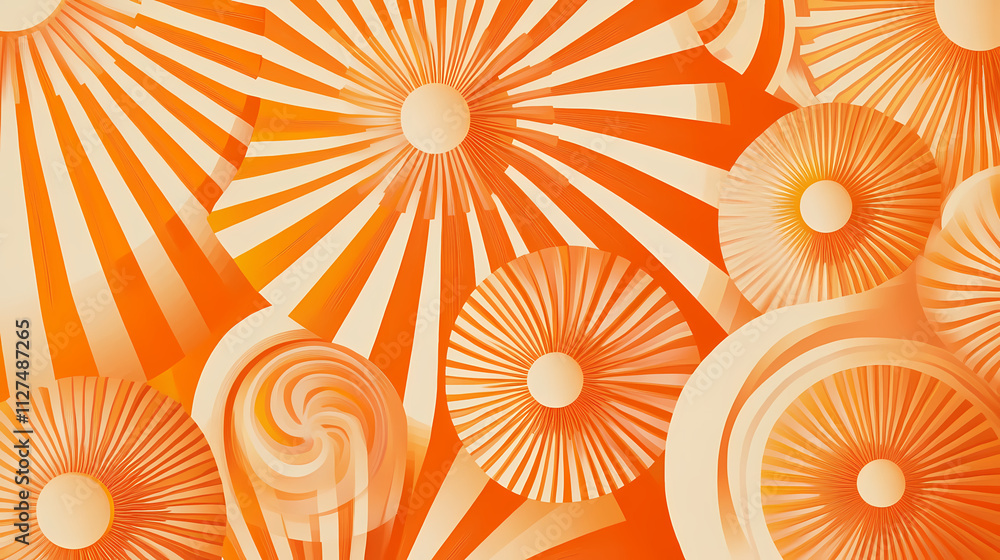 Modern seamless retro vintage burst sunrise sunbeam element spiral striped illustration sunray ...