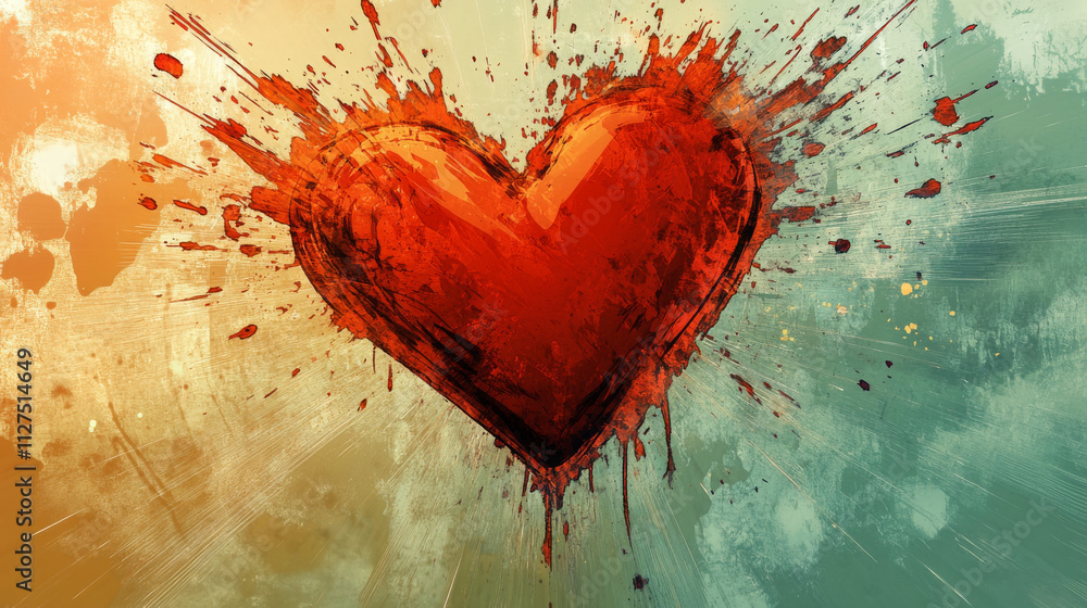 Heart explosion animation sprite sheet, sequence frame with red cartoon ...