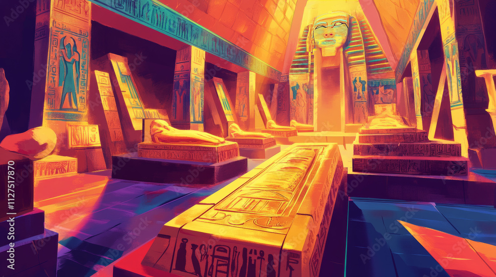 Ancient Egypt time line vector cartoon infographics. Cross section ...