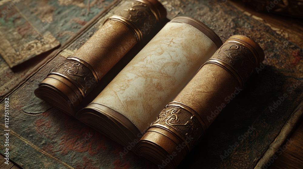 Medieval books of magic spells with mystery shine. Game icons of open ...