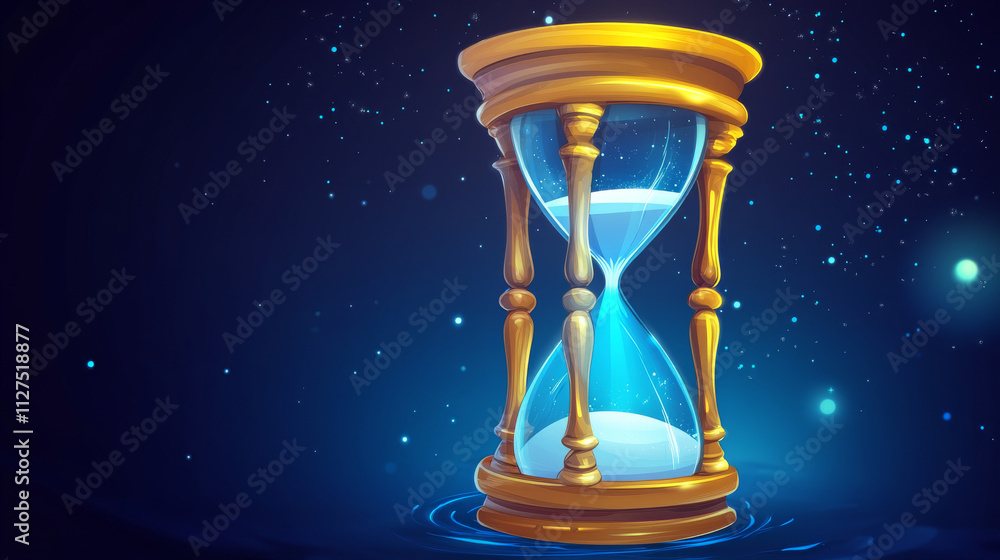 Hourglass animation sprite sheet. Glass clock with falling sand, isolated sandglass sequence ...