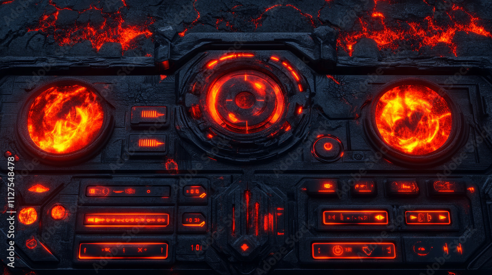 Game menu interface ui elements, buttons, progress bars, settings, login and password board. Gui ...
