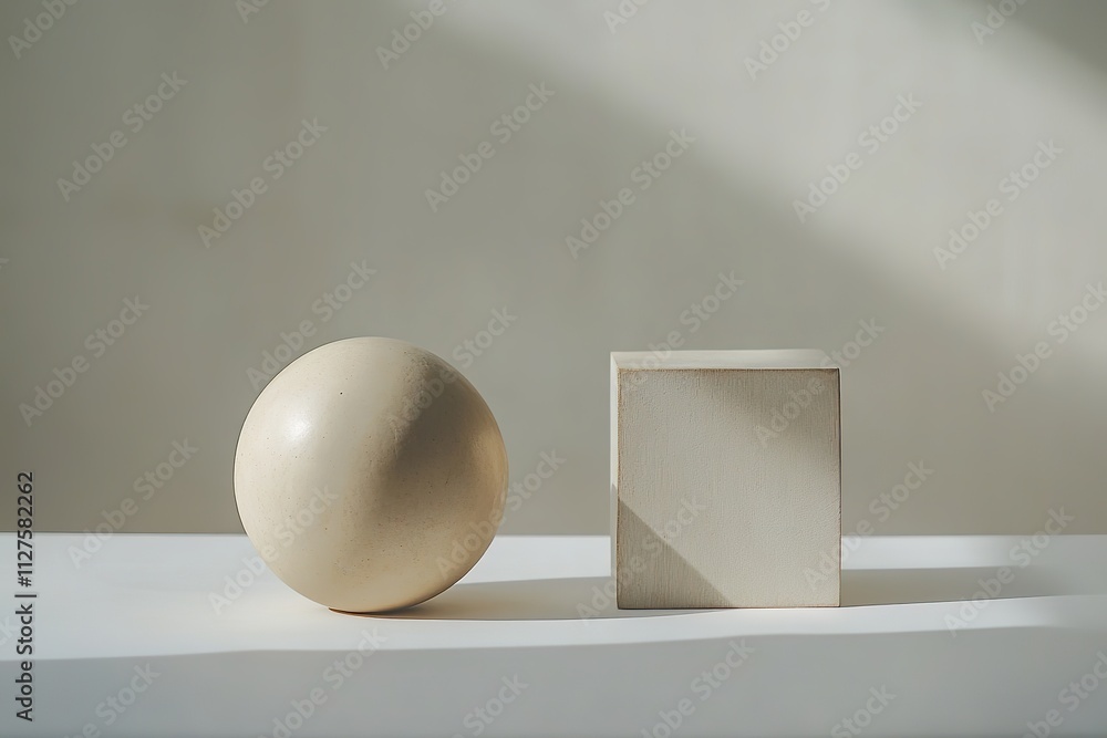 two equal-sized geometric shapes one circle and one square placed on ...