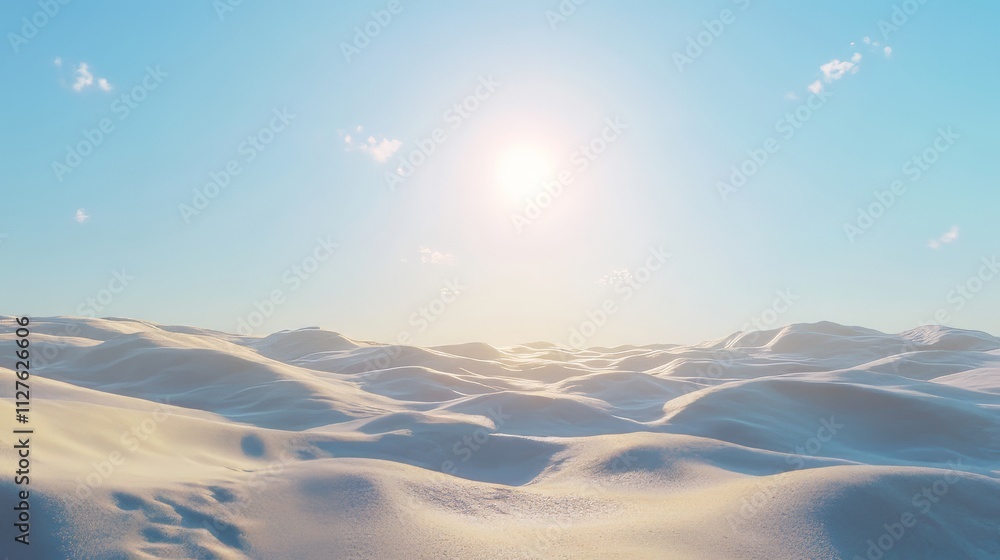 Surreal desert sand dune landscape with clear blue sky for stunning ...