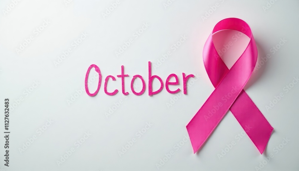 Pink ribbon breast cancer awareness month in October. Awareness ...