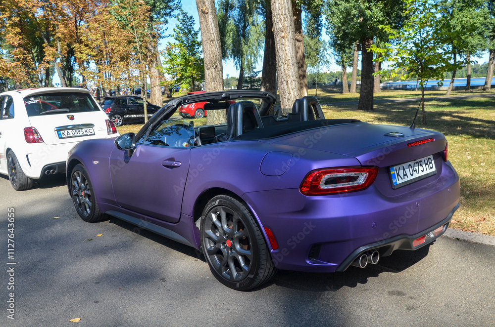 Stylish roadster convertible Abarth 124 Spider combines a turbocharged ...