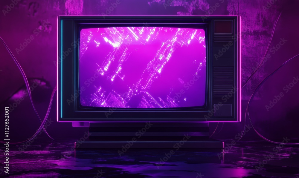 The most advanced neon gradient banner for television, featuring a ...