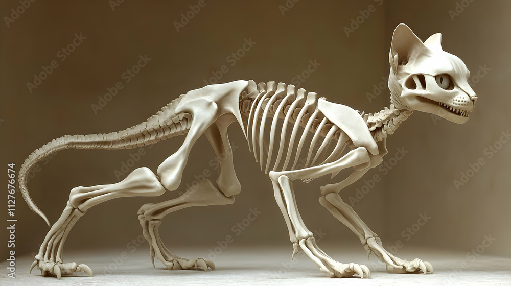 Cat Skeleton: Anatomy, Bones, Structure, Detailed View, 3D Model ...