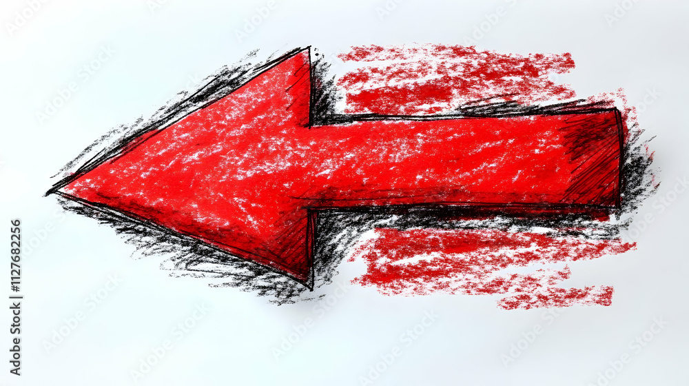 Red Arrow Points Left: Direction, Choice, Decision, Path, Guidance ...