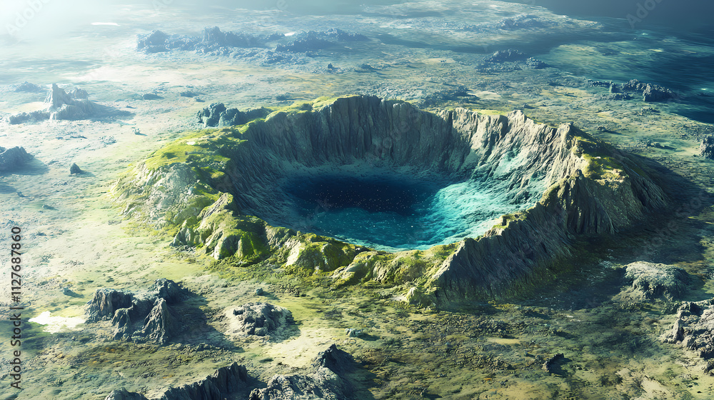 Archaean earth. illustration of the earth as it may have been in the archaean eon to billion ...