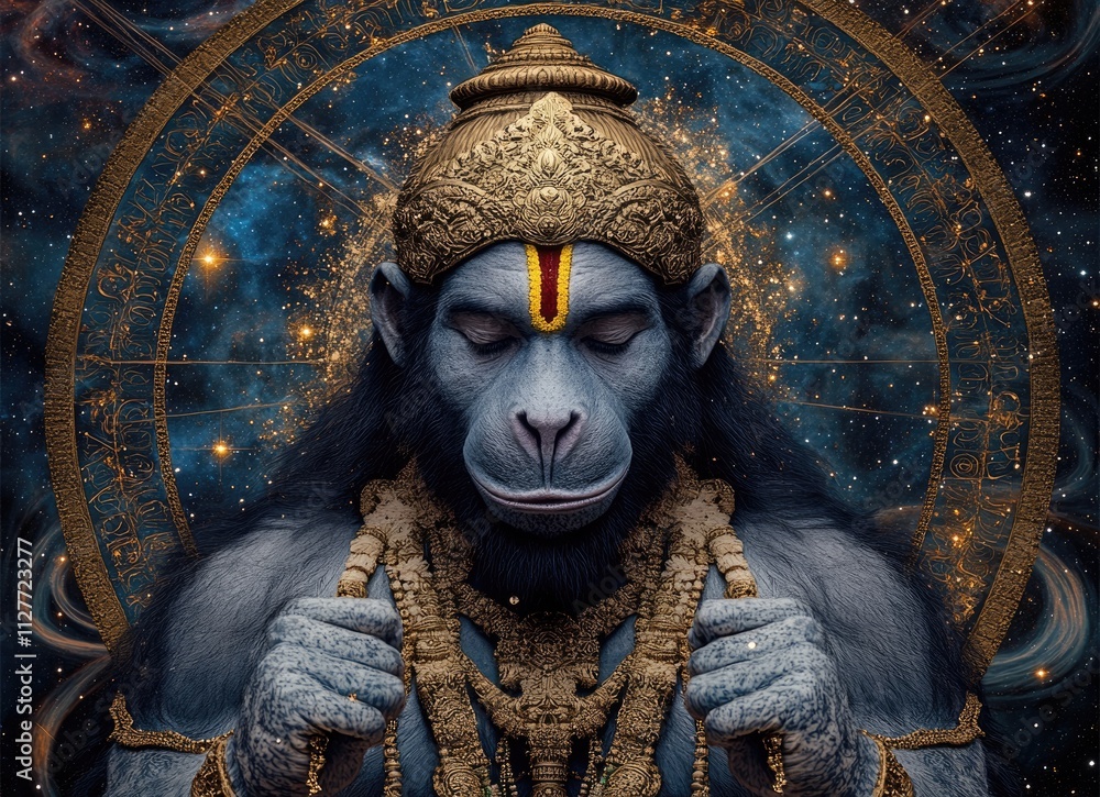 Divine figure: Hanuman, son of Vayu, central character in Ramayana ...