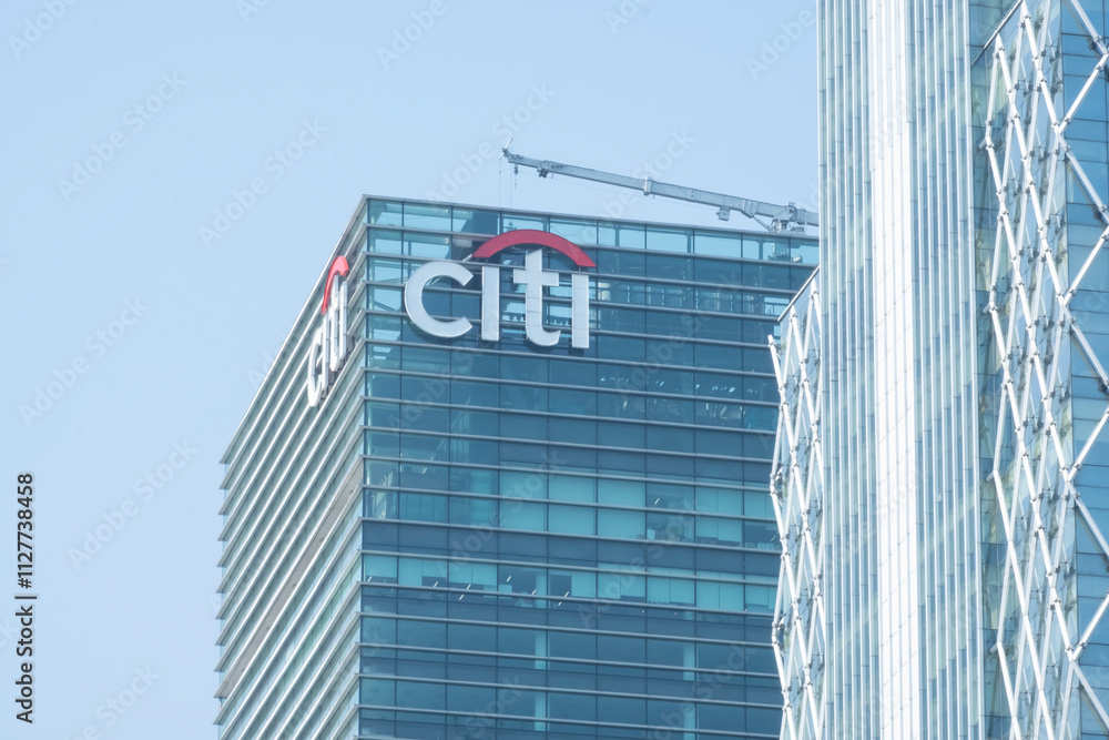 Jakarta, Indonesia - October 03, 2023 : Signage and logo type of Citi ...
