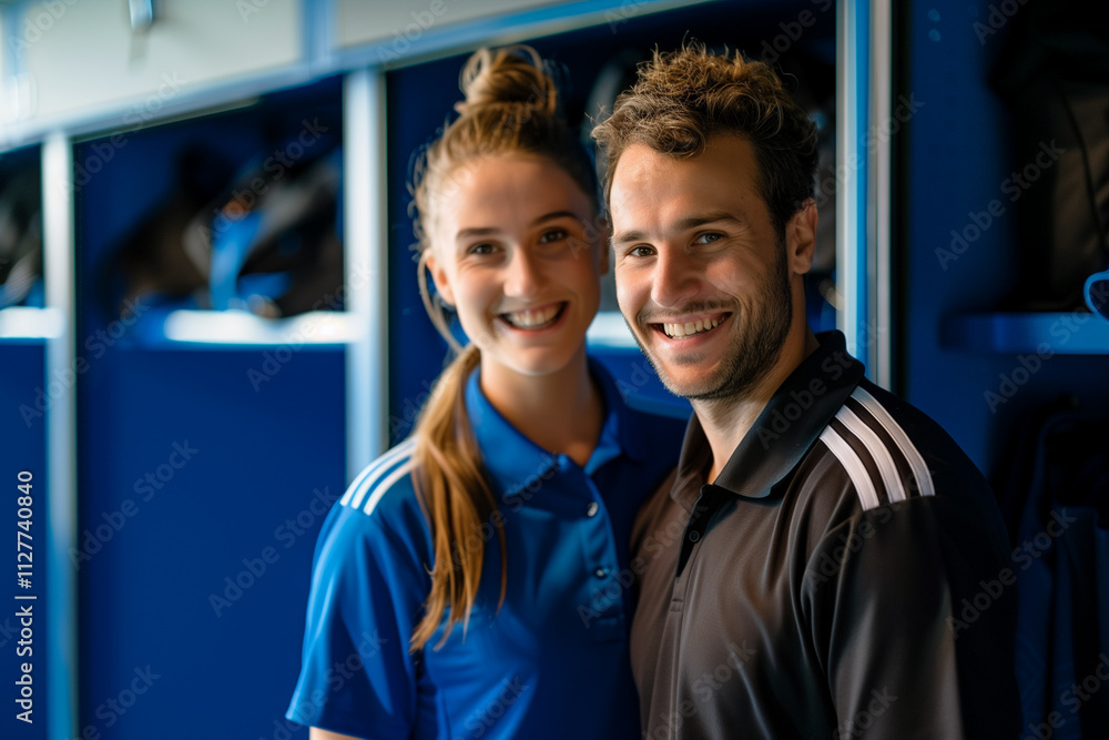 Referees Smiling Together in Locker Room with Uniforms and Whistles ...