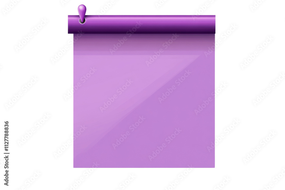 Purple sticky note paper with pin- transparent background for digital ...