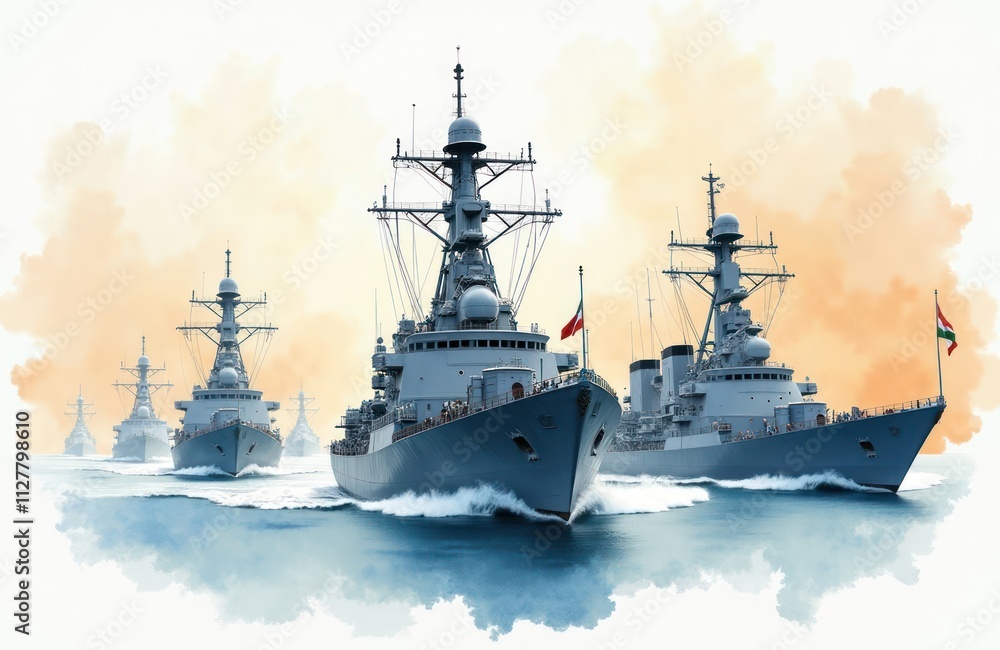 Indian naval ships form impressive formation in ceremonial event at sea ...