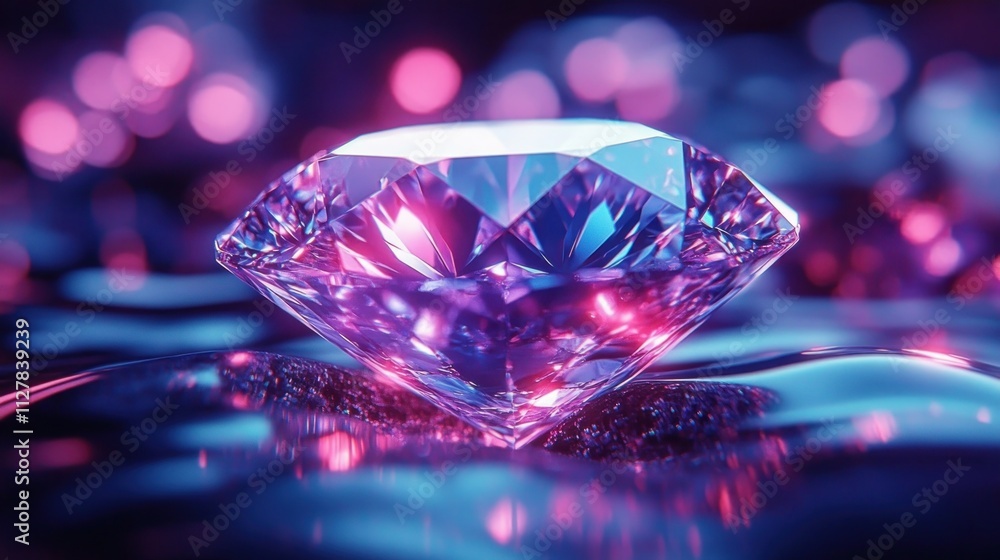 Glowing Diamond Representing Digital Wealth Crypto NFT Ownership with ...