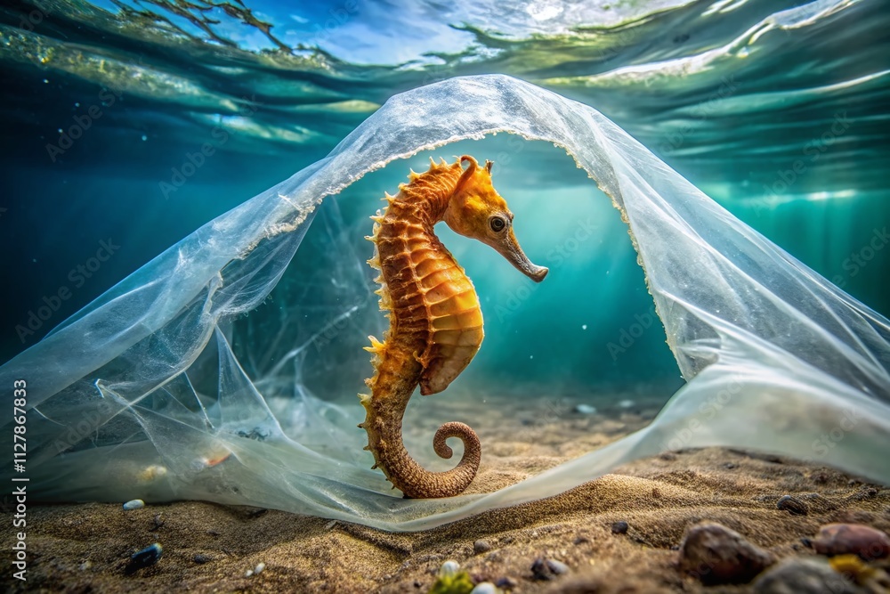 Seahorse Struggles in Plastic Bag: A Heartbreaking Portrait of Marine ...