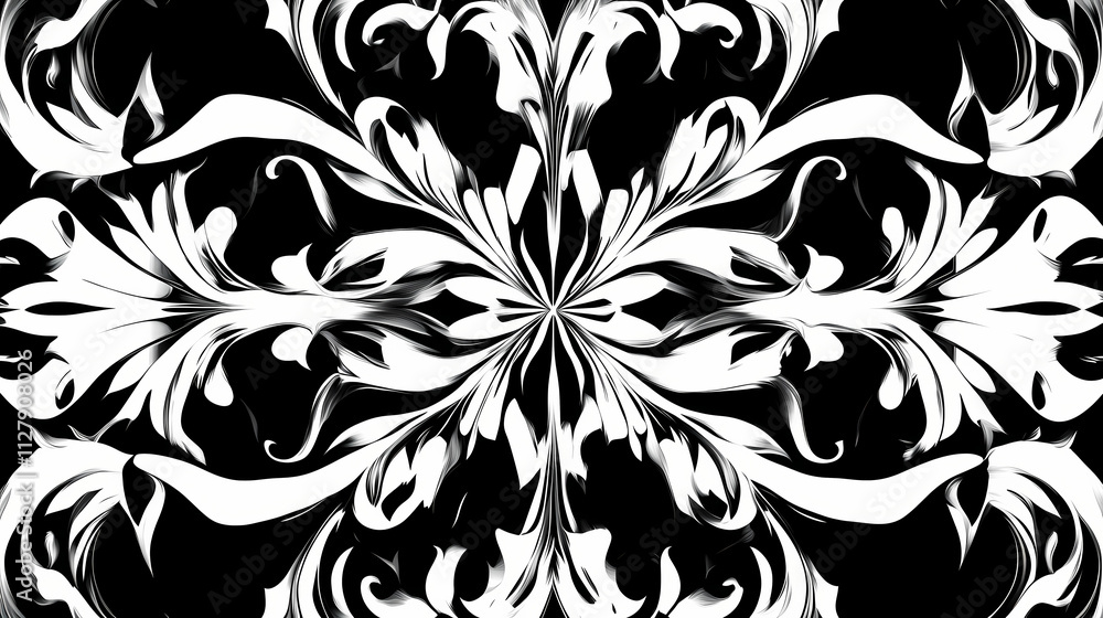 Abstract black and white tessellation with sharp edges and high ...