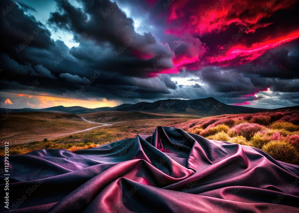 Black paper texture mimics a dark velvet sky; dramatic nature ...