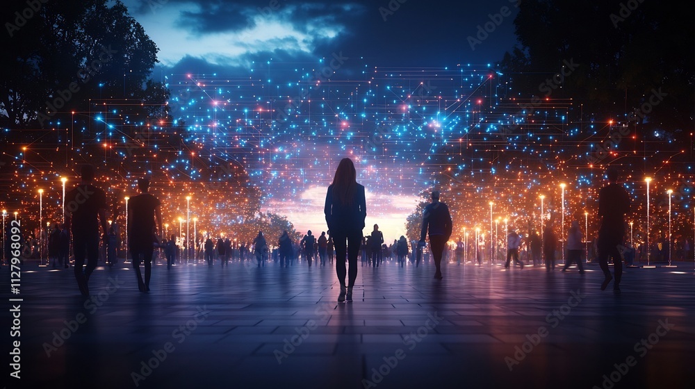 Illuminated smart campus with an interconnected lighting network that ...