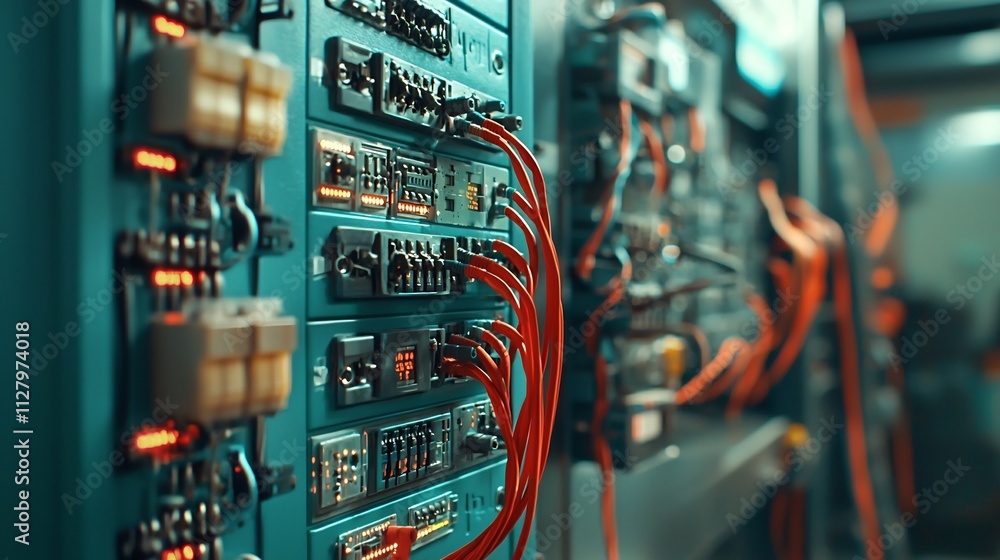 Photograph of a modern earthquake detection control panel displaying ...