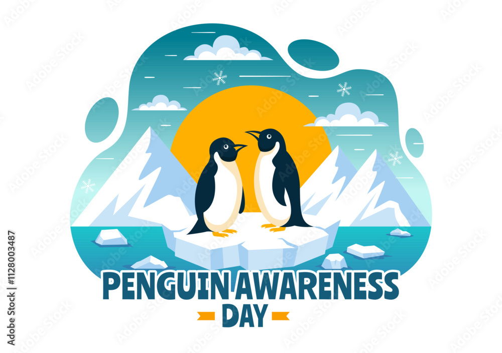 Penguin Awareness Day Vector Illustration on January 20, featuring ...
