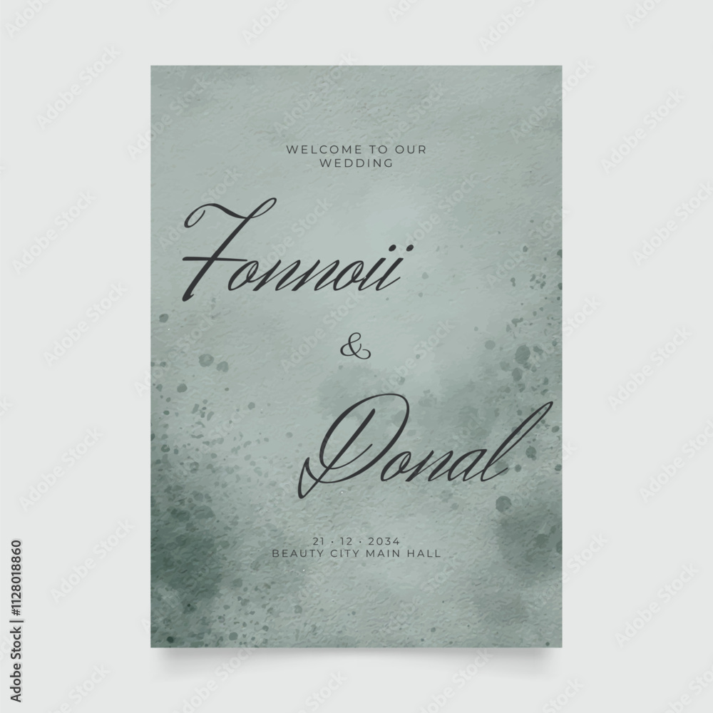 Wedding poster for welcome sign. Vector printable wedding props. Flyer ...