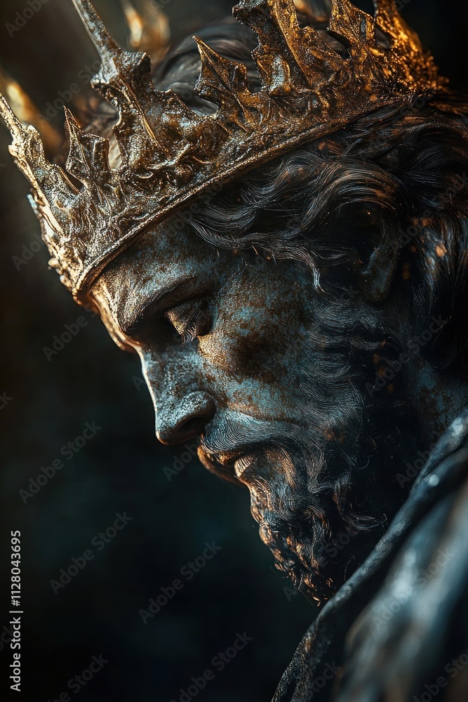 David King of Israel Portrait Crown Sword Leadership Rain Warrior ...