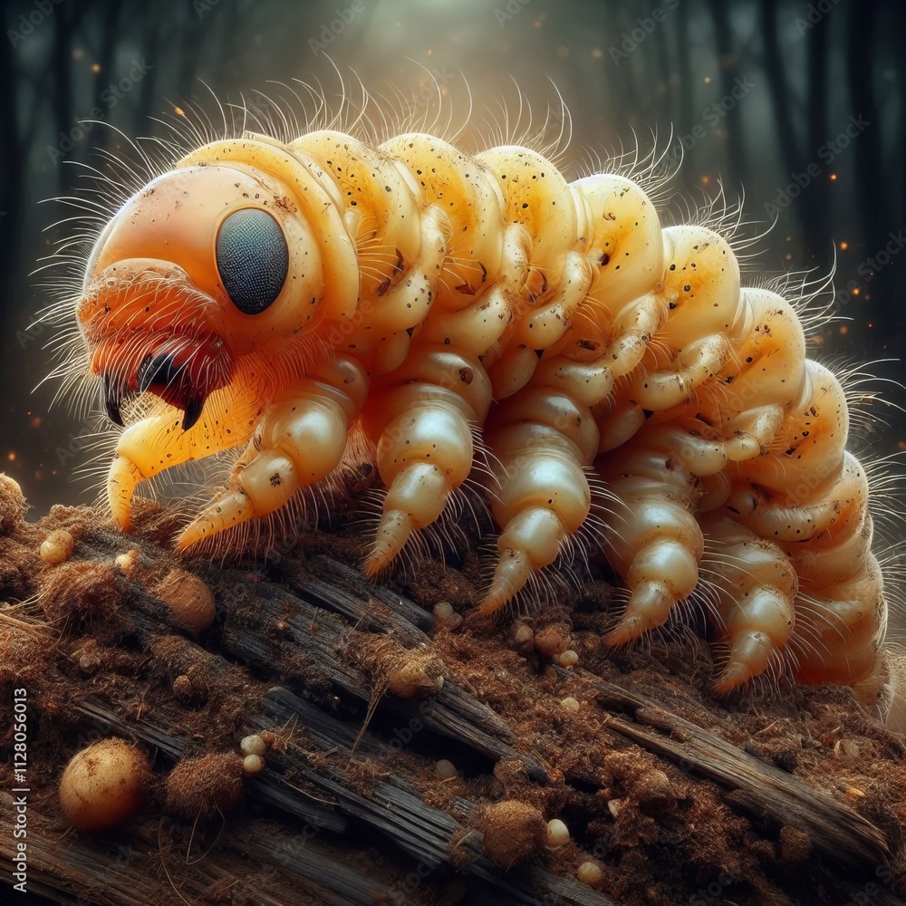 Beetle Larva Coleoptera Larvae The larval stage of beetles often Stock ...