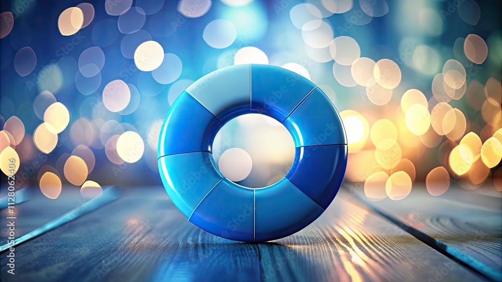 Blank Donut Chart, Blue Pie Chart Infographic Template, Data ...