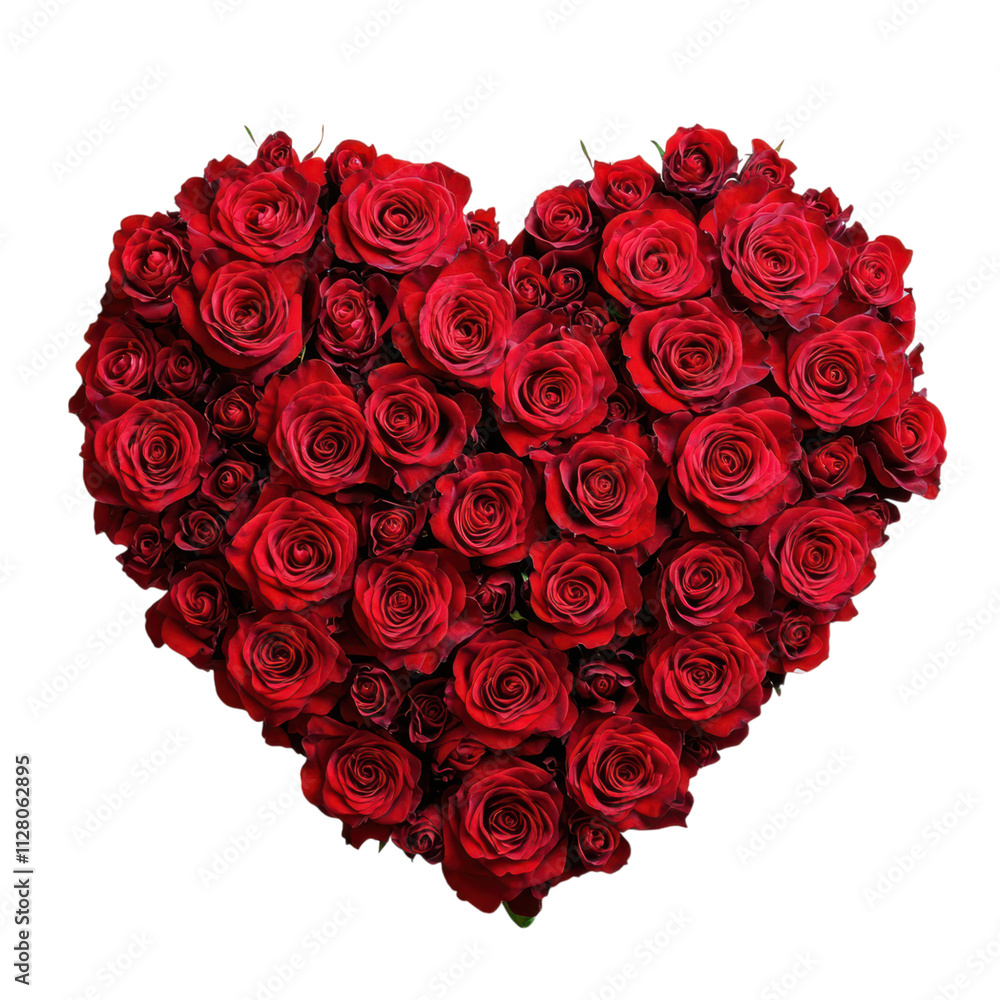 Heart Shaped Roses on Transparent Background Stock Photo | Adobe Stock
