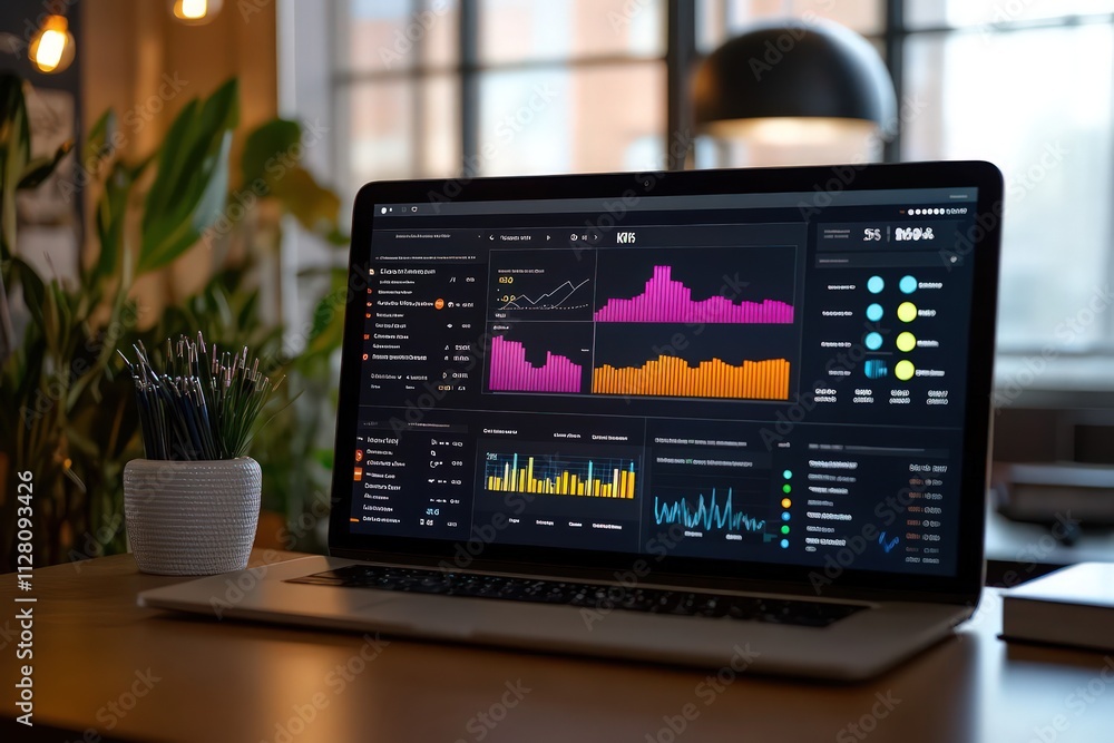 Foto de Stock A digital dashboard showing Key Performance Indicators ...