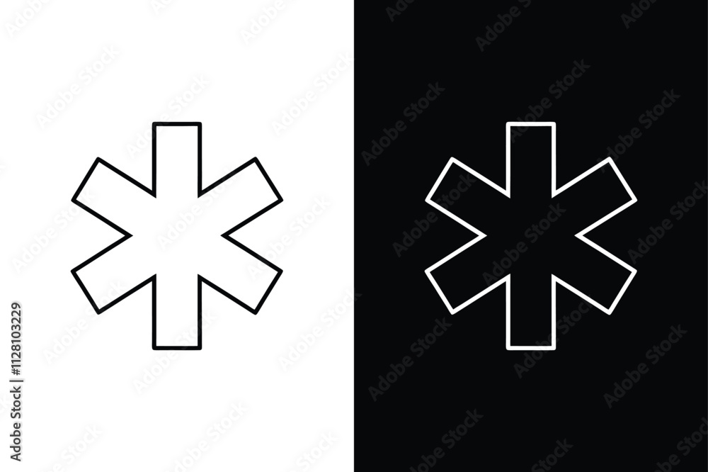 Emergency Medical Symbol. Flat Star of Life Icons Made Easy Stock ...