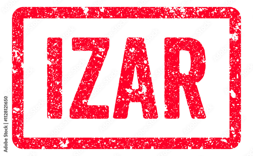 Izar Stamp Transparent Seal, Red Grunge Izar Word Rubber Stamp Seal ...
