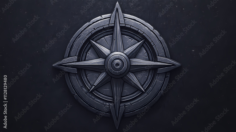 Basic compass rose (full transparent png - only black color). Nautical ...