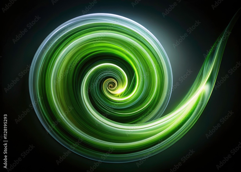 Maori Koru Spiral Long Exposure Photography: Abstract Circular Design ...