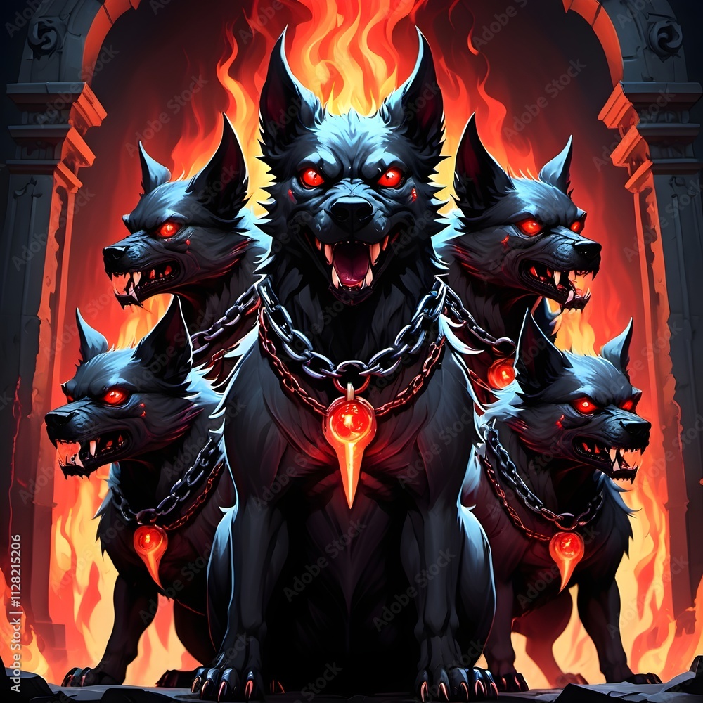 Ferocious Cerberus Guarding the Gates of the Underworld, Cerberus ...