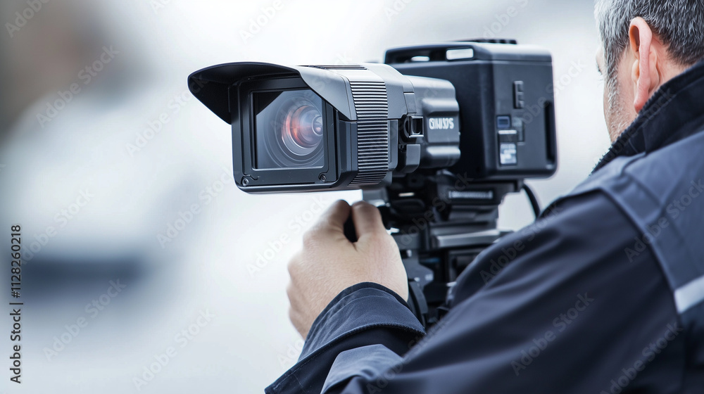 Cameraman in Action: A seasoned cameraman expertly operates a ...