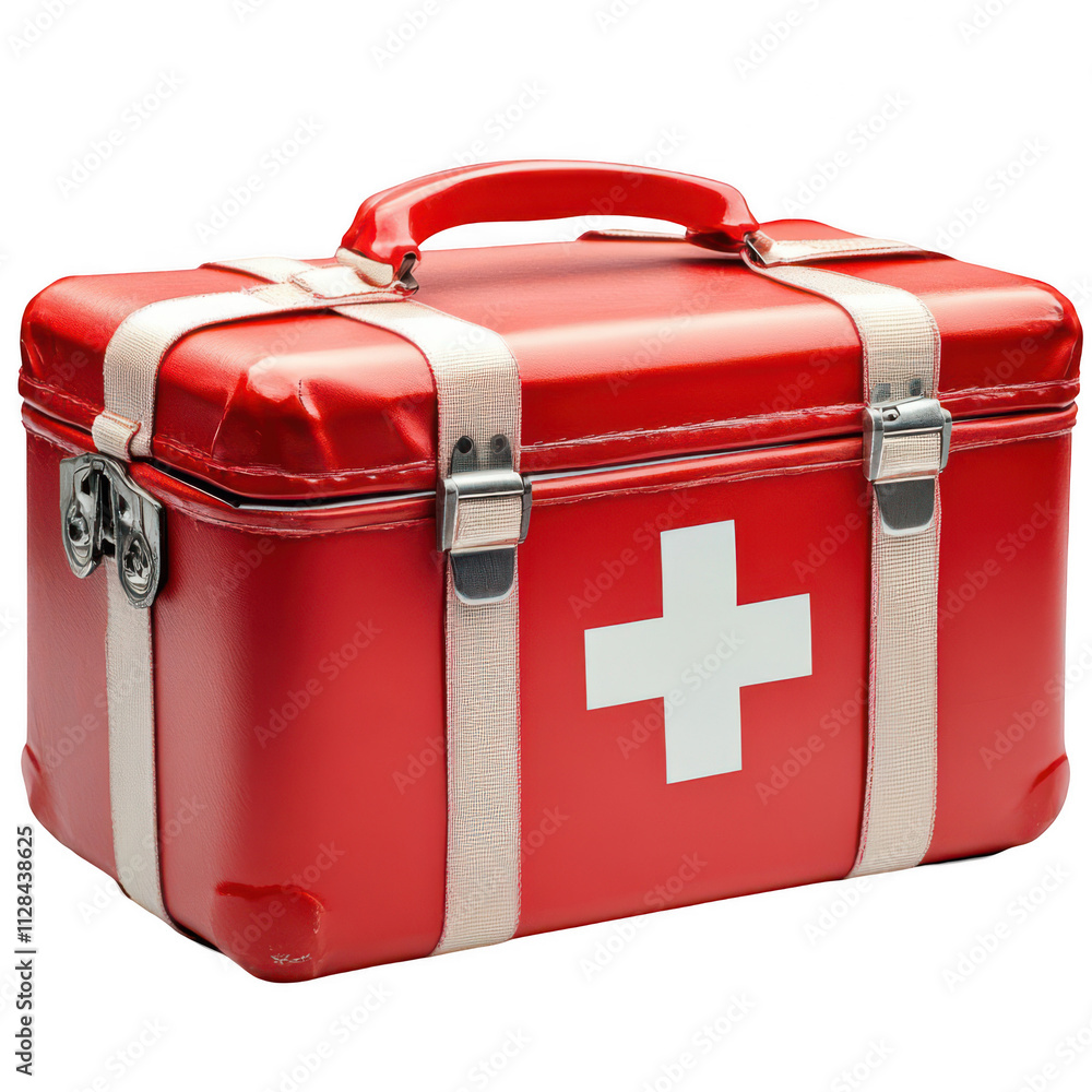 Red first aid kit box isolated on transparent background, PNG Cutout ...