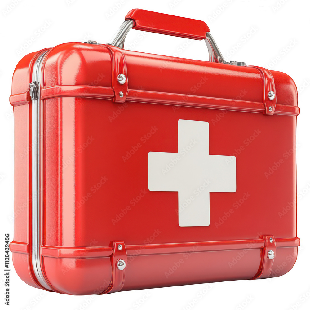 Red first aid kit box isolated on transparent background, PNG Cutout ...