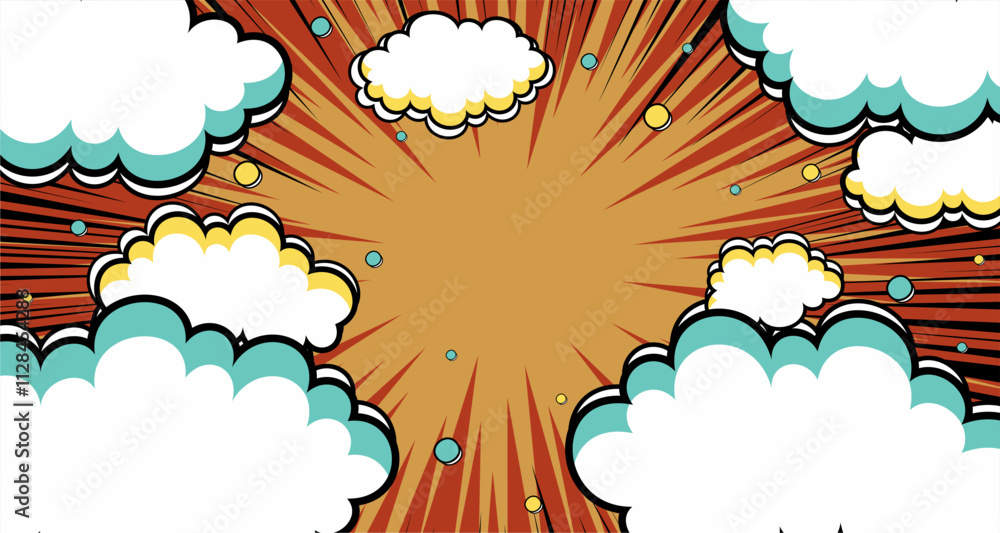 Cartoon smoke clouds. Comic smoke flows, dust, smog and smoke steaming ...