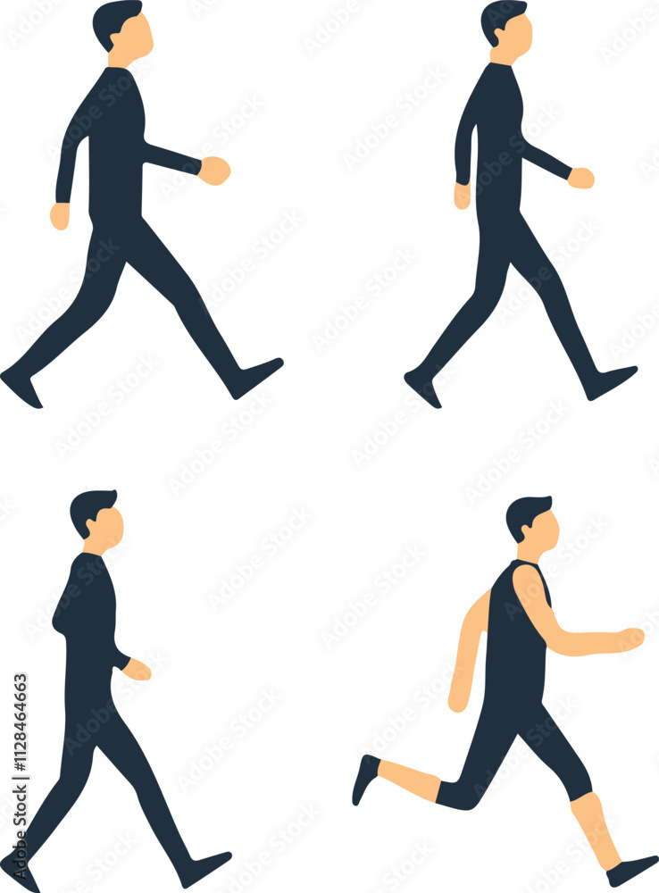 silhouettes of people running, Human Walking and Running Animation ...