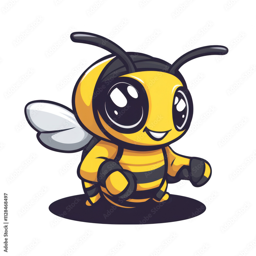 Bee head mascot logo, vector style, on transparent background, vector ...