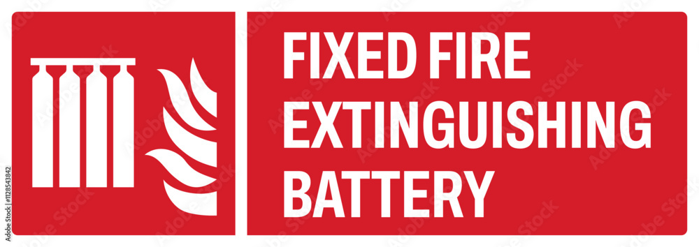 ISO fire prevention safety sign uppercase text_fixed fire extinguishing ...