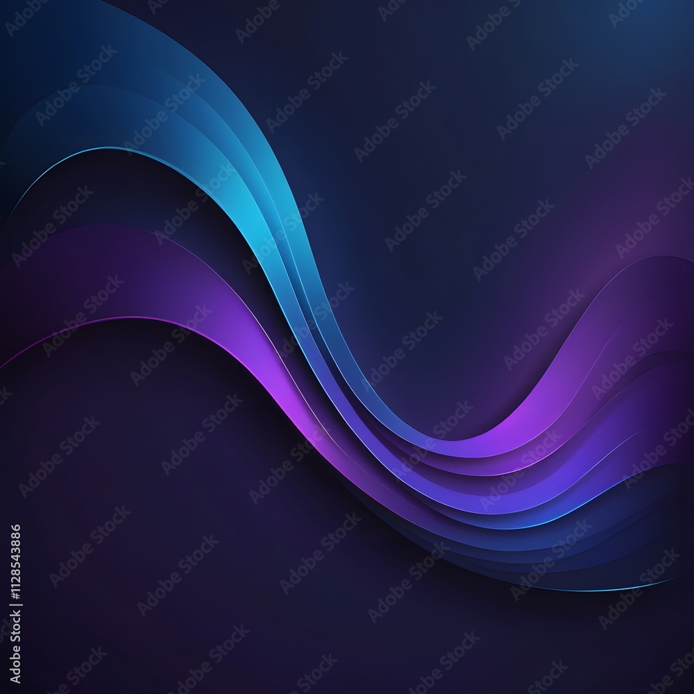 Abstract Blue Wave Background with smooth flowing lines and a vibrant ...