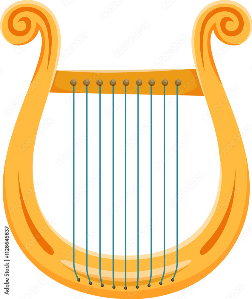 Harp or lyre musical instrument font U letter. Musician classic ...