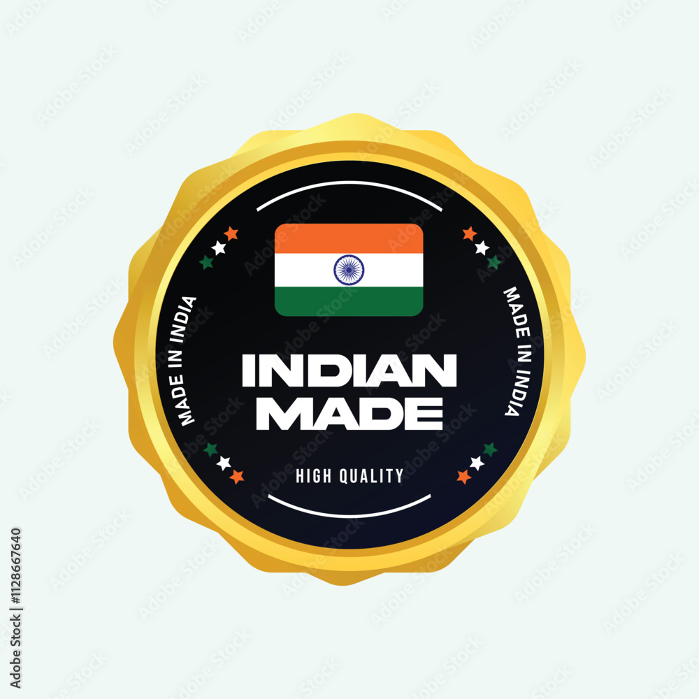 Made in India Luxury Stamp. Logo, Icon, Poster. Indian Product Emblem ...