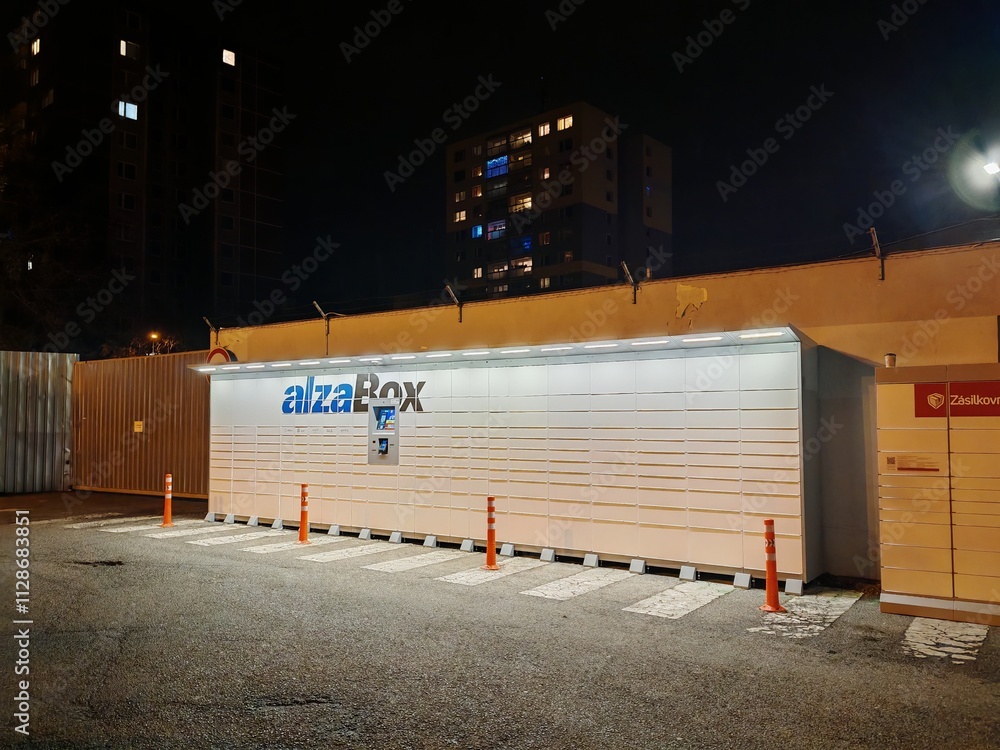 Prague,Czech republic-December 12 2024:Alza Box-ALzaBox-parcel box ...