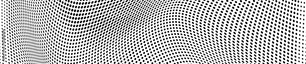 Abstract halftone wave dotted background. Halftone grunge pattern with ...