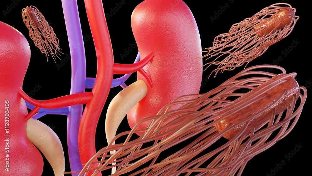 Proteus mirabilis bacteria reach the kidneys, called pyelonephritis ...